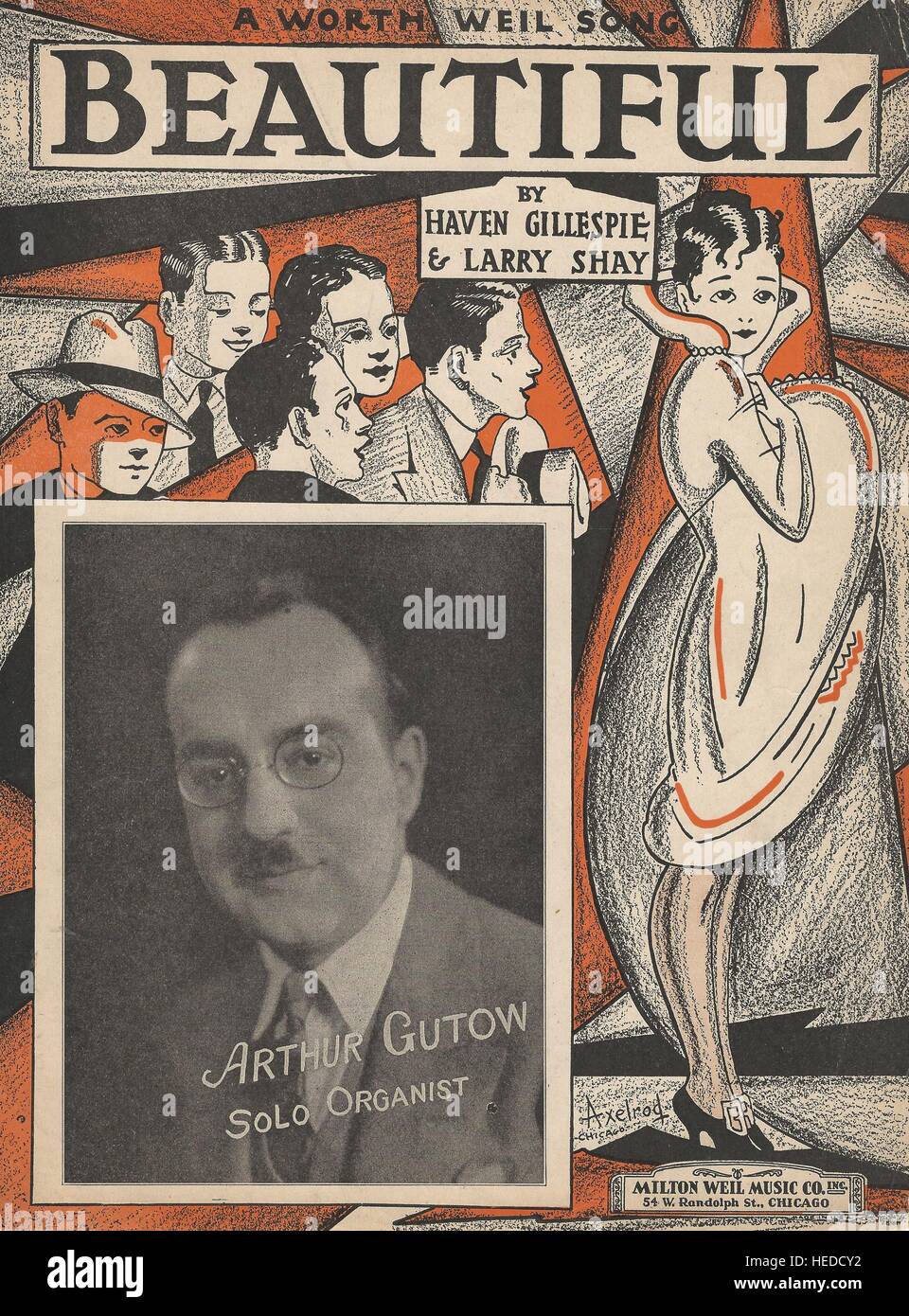 "Beautiful" 1927 Sheet Music Cover Stock Photo - Alamy