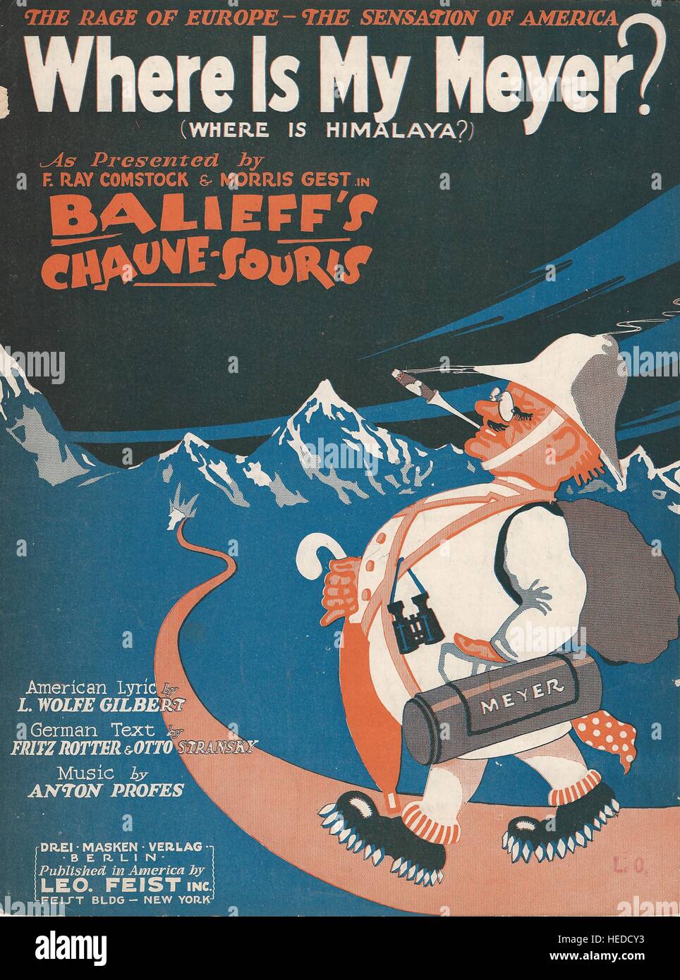 "Where Is My Meyer? (Where Is Himalaya?)" 1927 Sheet Music Cover Stock ...