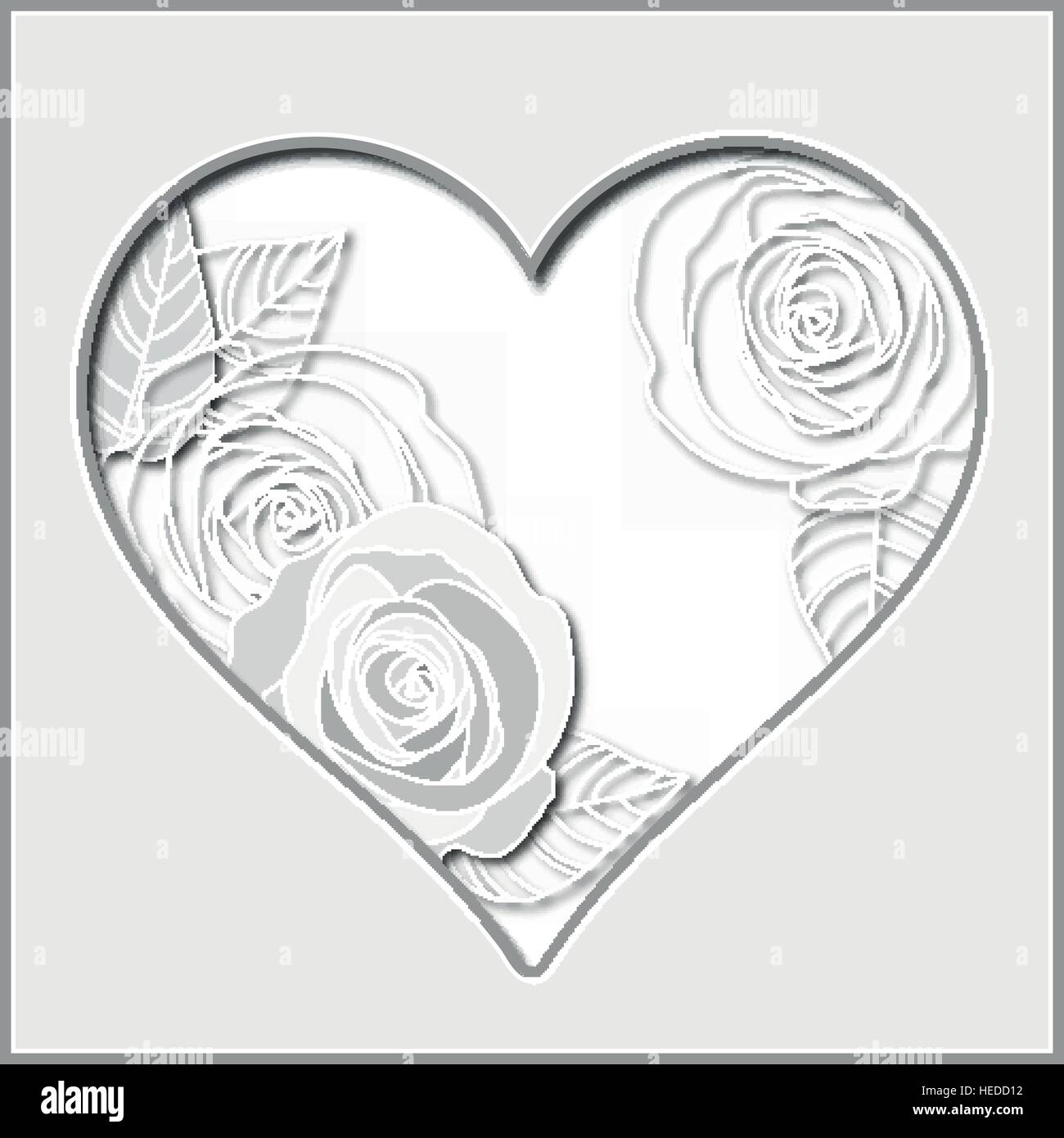 Valentines day abstract paper heart vector illustration Stock Vector ...