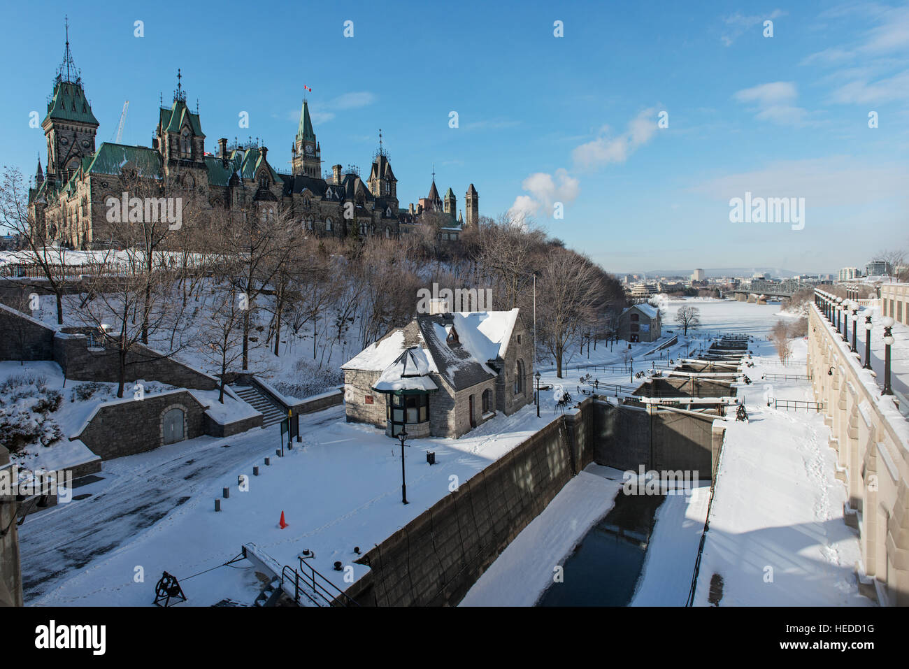 Ottawa Locks and East Block Building - Parliament Hill Ottawa Stock ...
