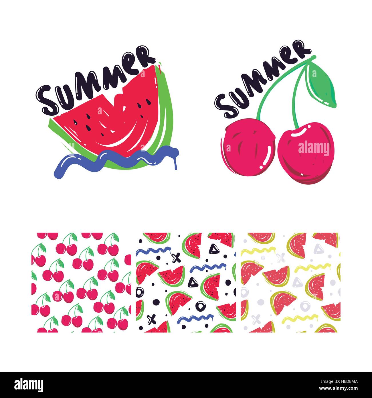Color summer vector illustration set Stock Vector Image & Art - Alamy