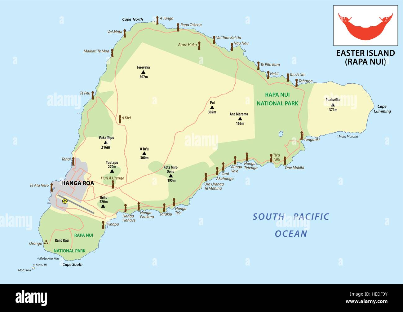 Easter And Surrounding Islands Map