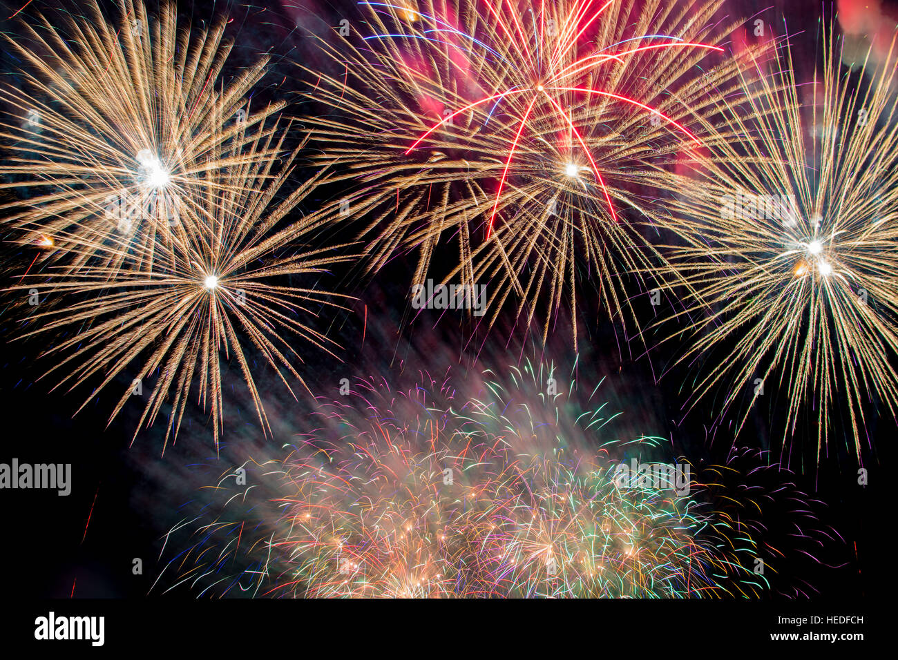 Colourful fireworks during a celebration Stock Photo - Alamy