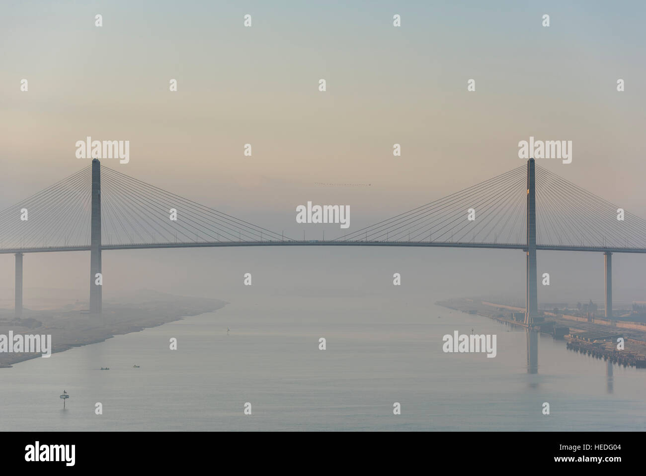 Mubarak peace bridge suez canal hi-res stock photography and images - Alamy