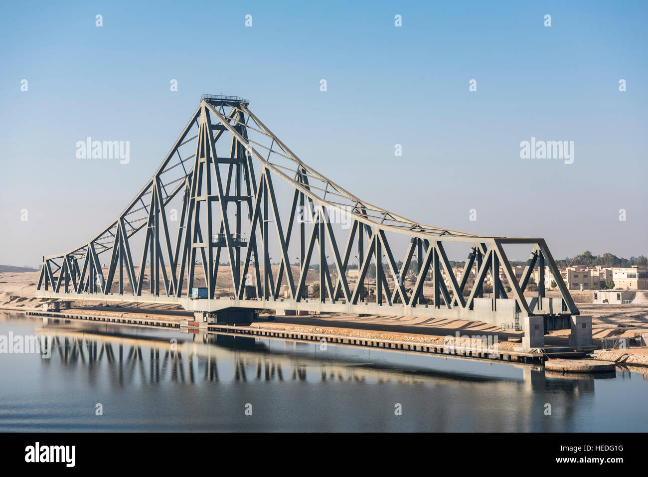 El Ferdan Railway Bridge Near Ismalia, Suez Canal, Egypt Stock Photo ...