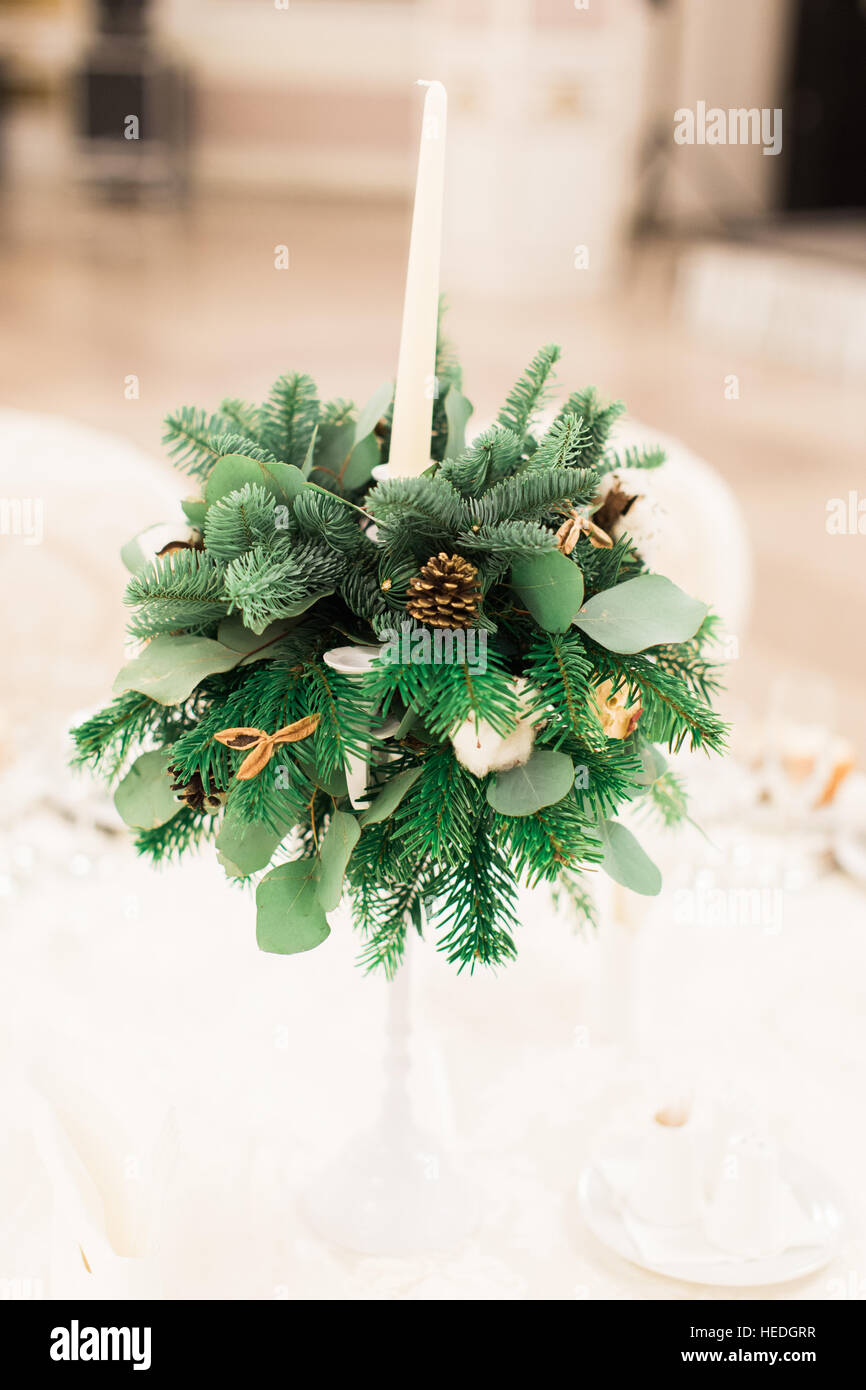 Banquet wedding table setting on evening reception Stock Photo - Alamy