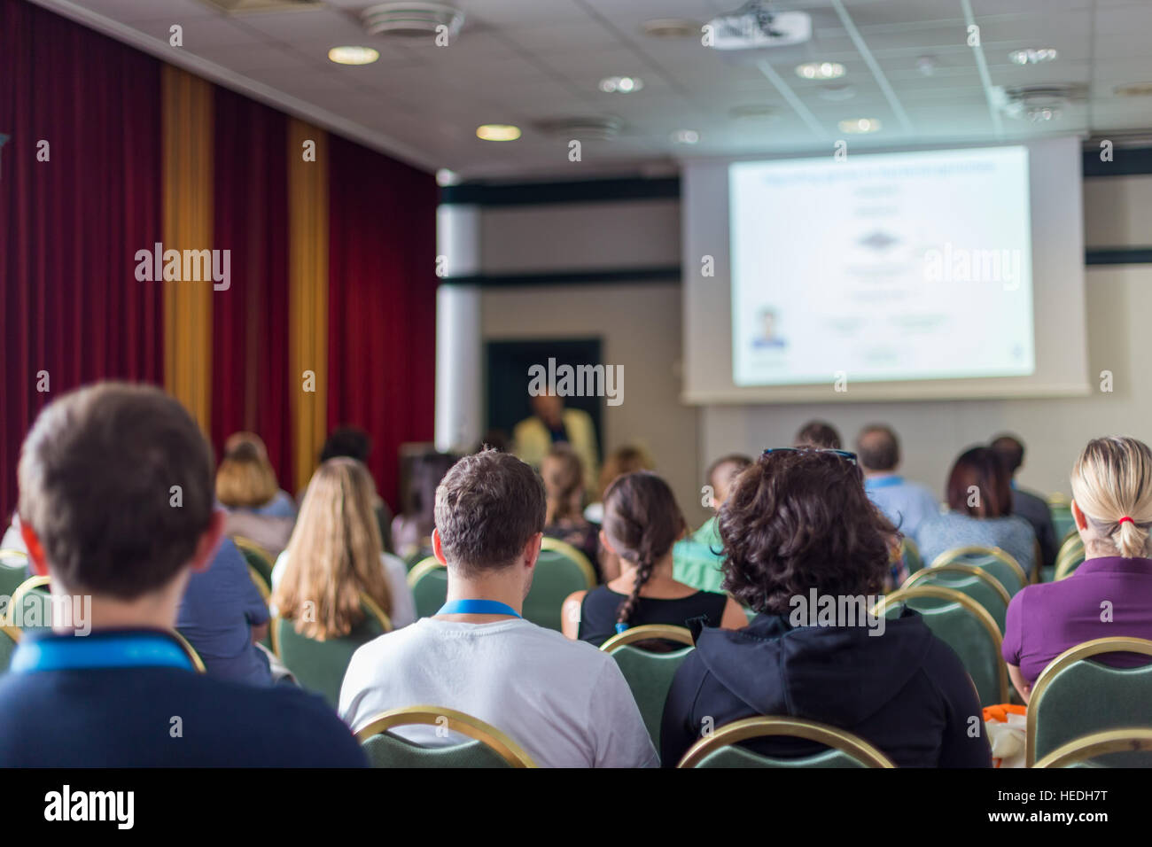 Audience in lecture hall on scientific conference Stock Photo - Alamy