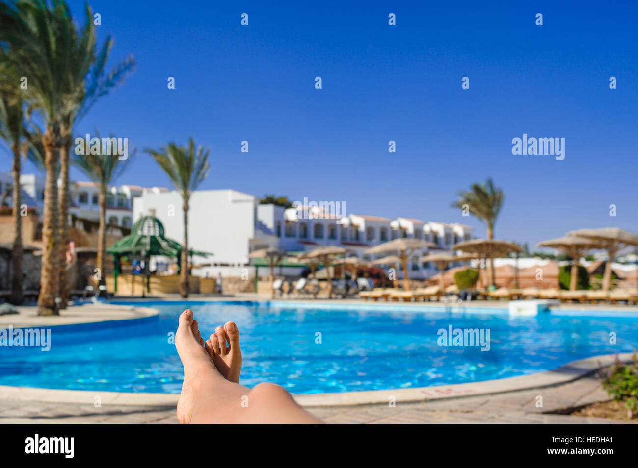 Beautiful feet toes swimming pool hi-res stock photography and images ...