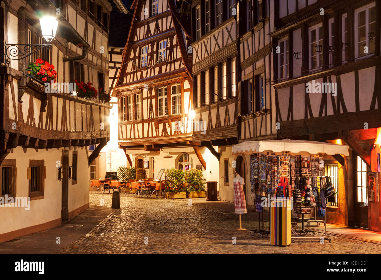 Typical half timbered houses in Strasbourg city center (France Stock ...