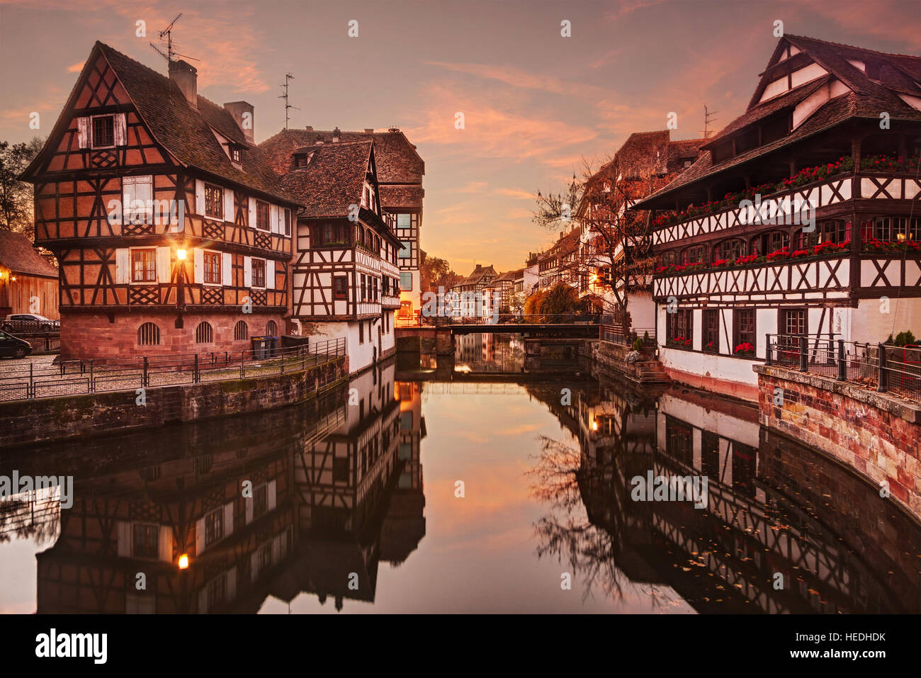 Petite France in Strasbourg at sunset Stock Photo - Alamy