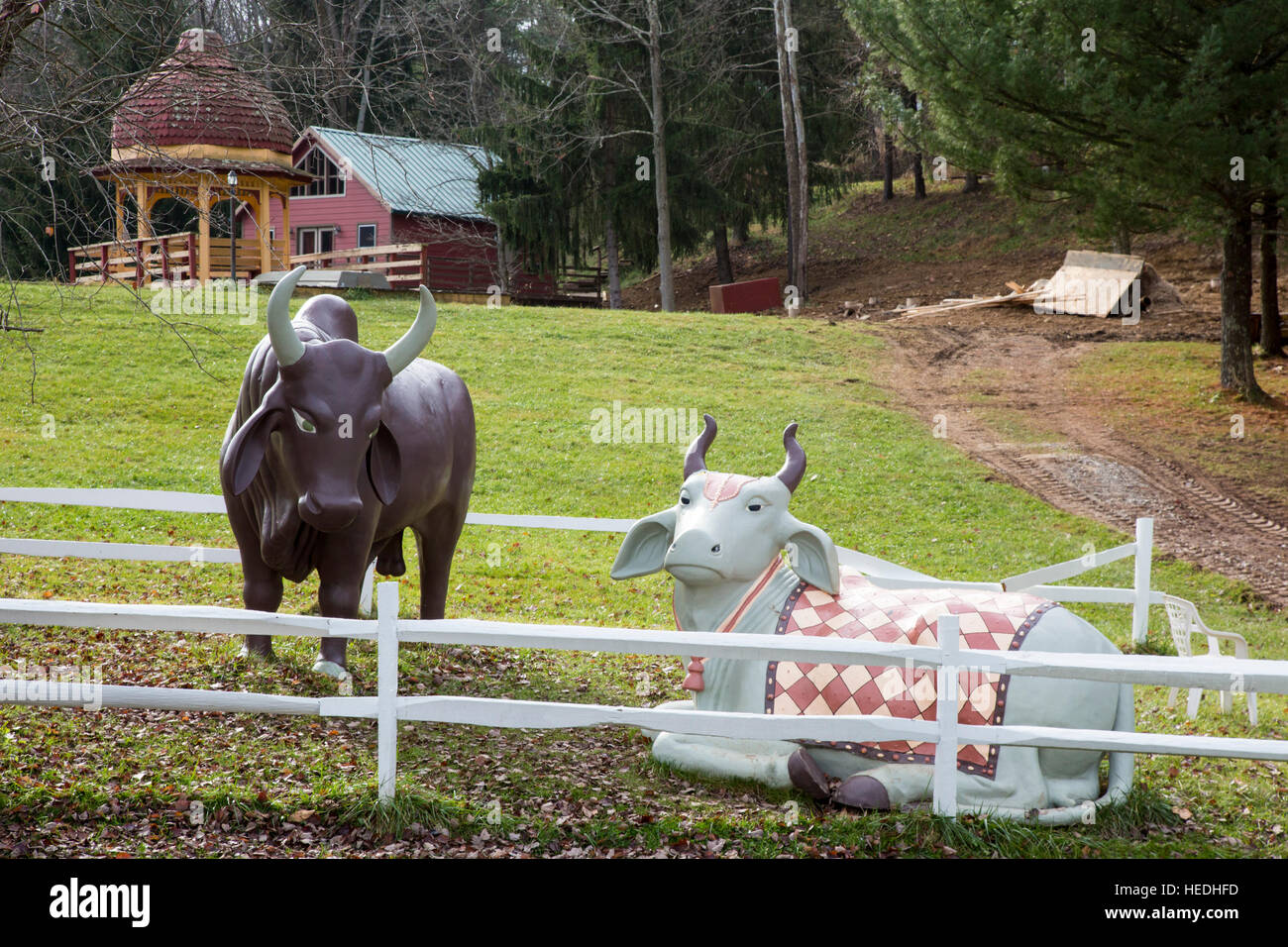 New Vrindaban, West Virginia - Statues of sacred cows at New Vrindaban ...