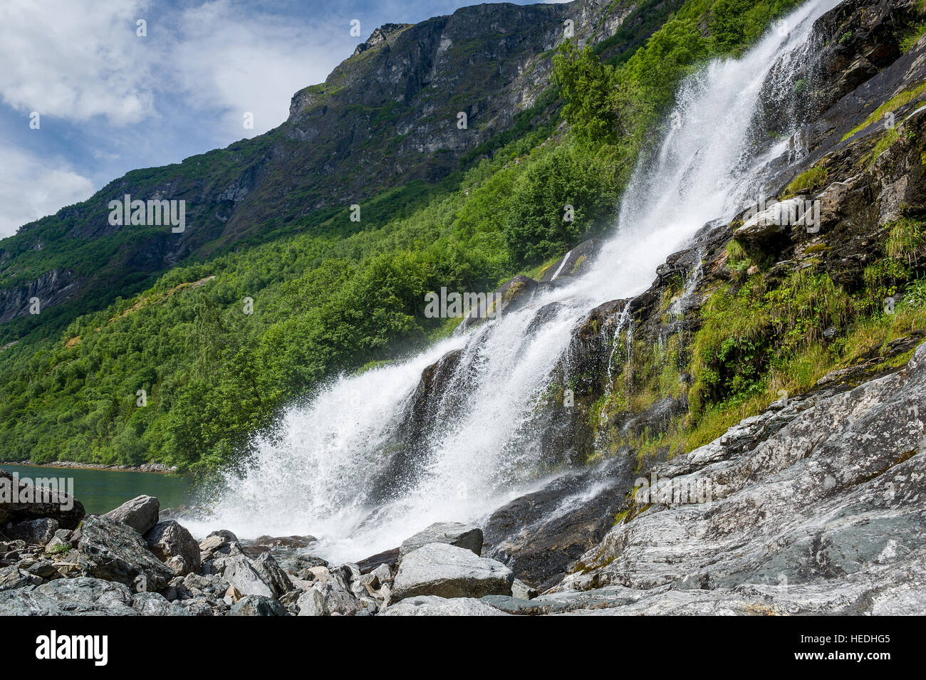 Geiranger waterfall hi-res stock photography and images - Alamy