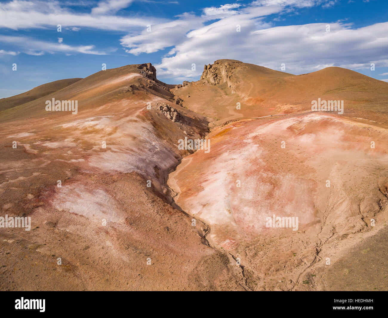 Krummagja fissure, Leirhnukur hot spring area, Iceland Stock Photo - Alamy