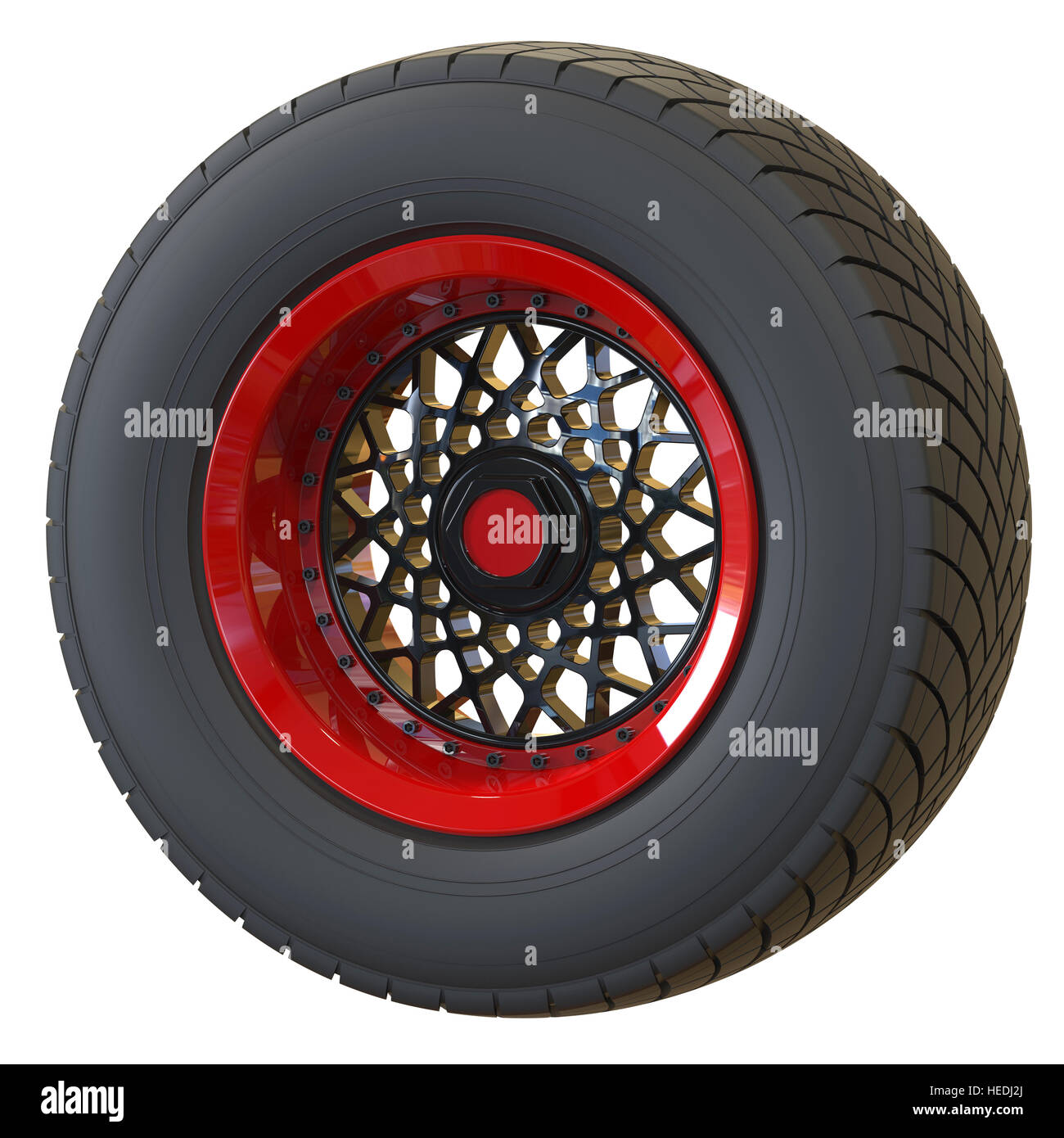 Automotive wheel isolated on white. 3D render Stock Photo - Alamy