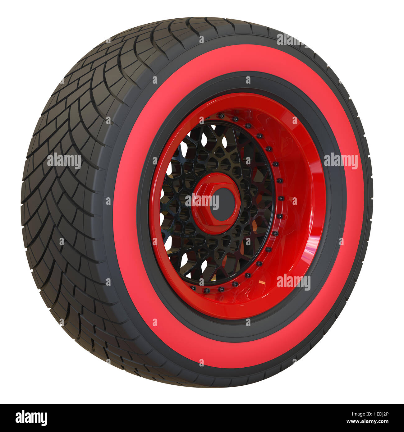 Automotive wheel isolated on white. 3D render Stock Photo - Alamy