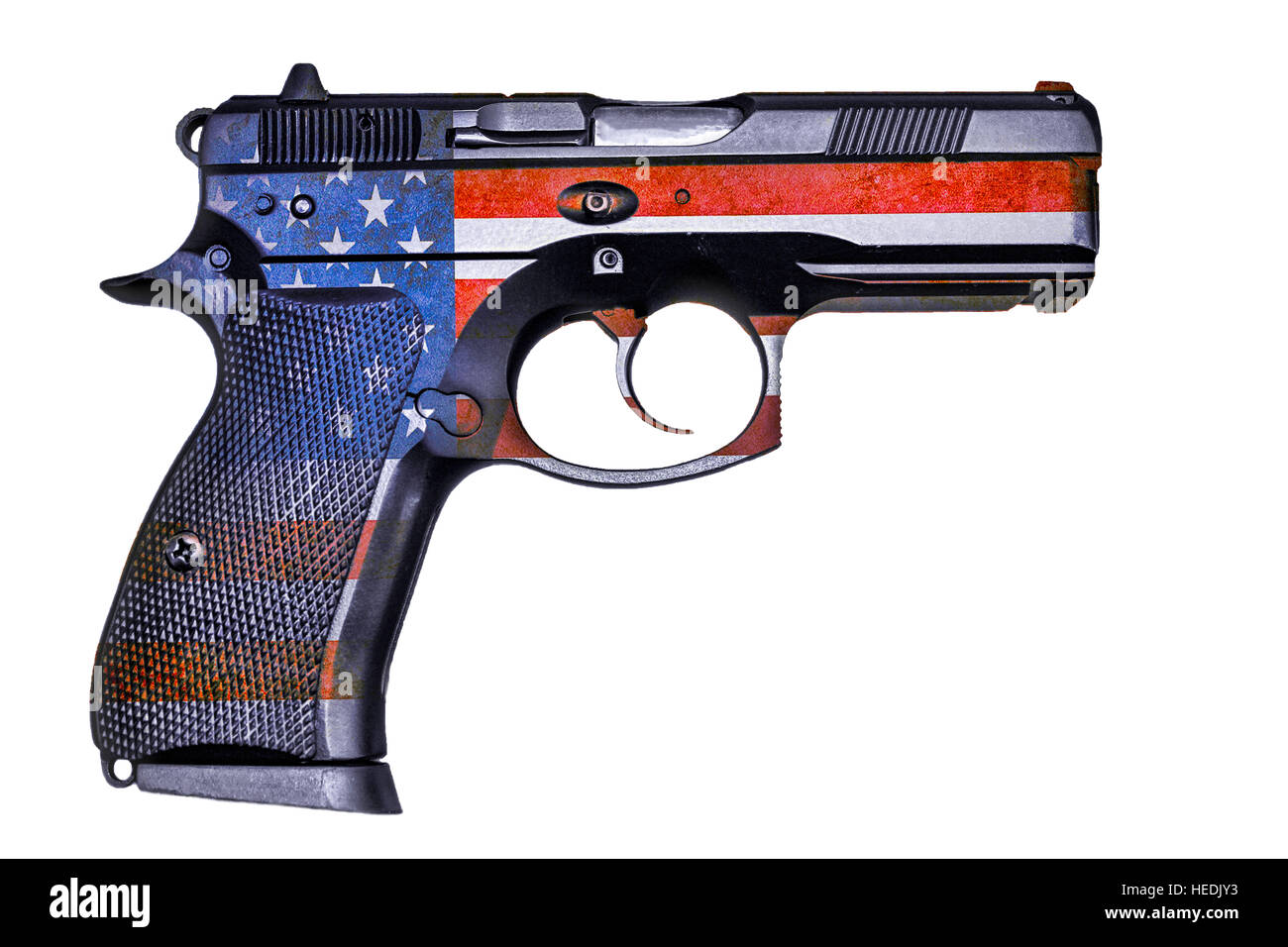 Handgun American Flag Stock Photo - Alamy