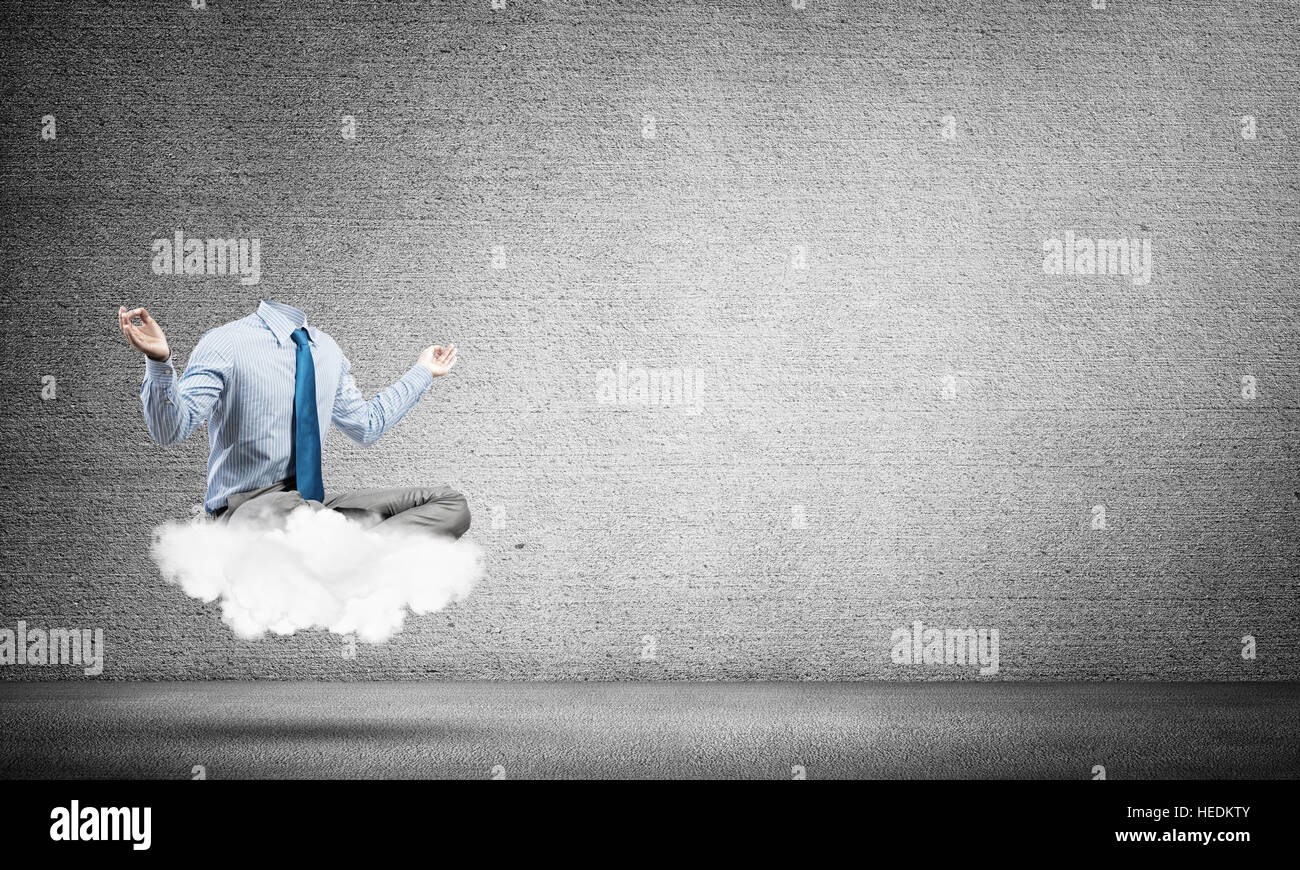 Businessman without head Stock Photo - Alamy