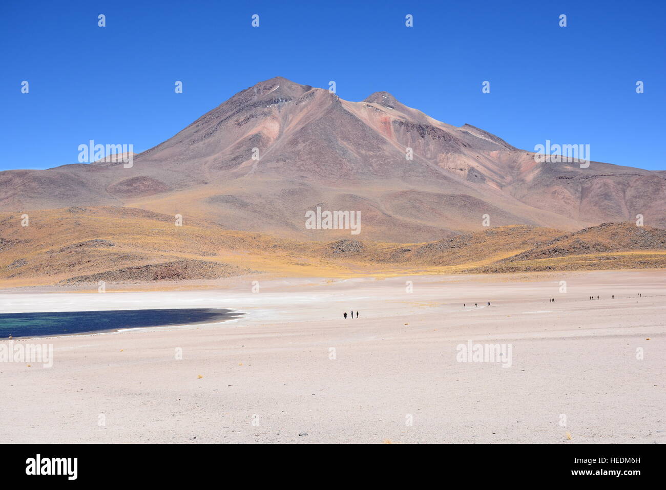 Landscape of mountain and lake in Atacama desert Chile Stock Photo - Alamy