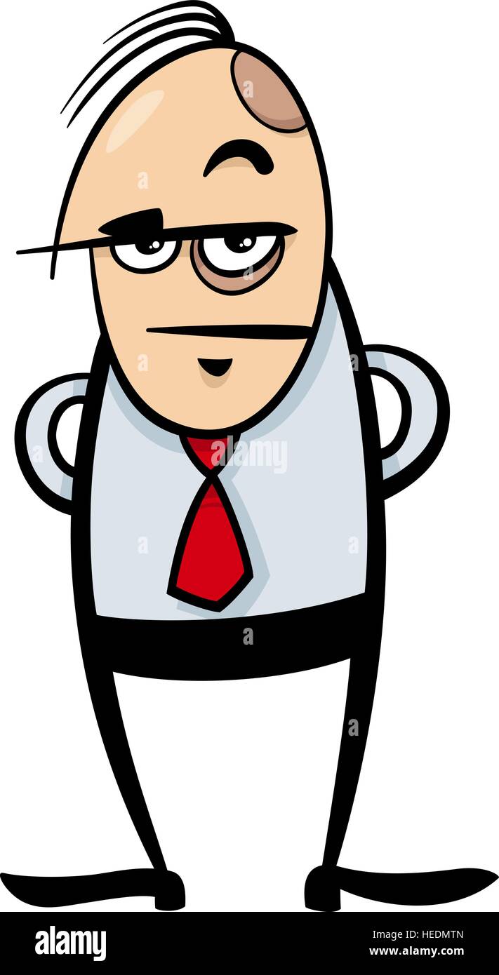 Cartoon Illustration of Manager or Boss Business Character Stock Vector ...