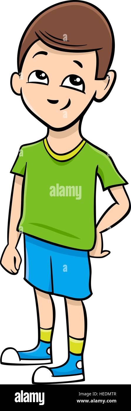 Cartoon Illustration of Preschool or School Age Boy Stock Vector Image ...