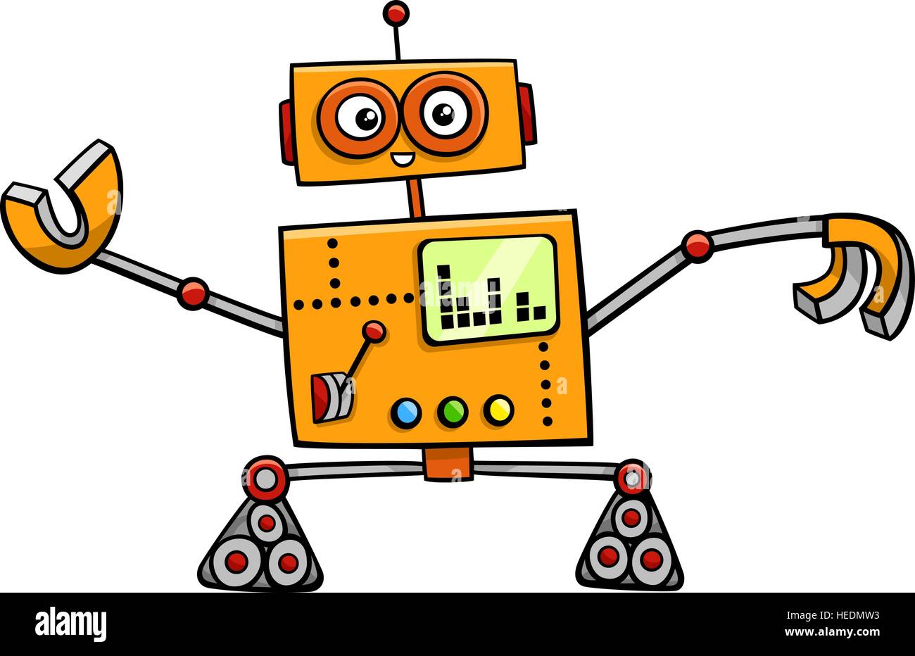 Cartoon Illustration of Funny Robot Fantasy Character Stock Vector ...