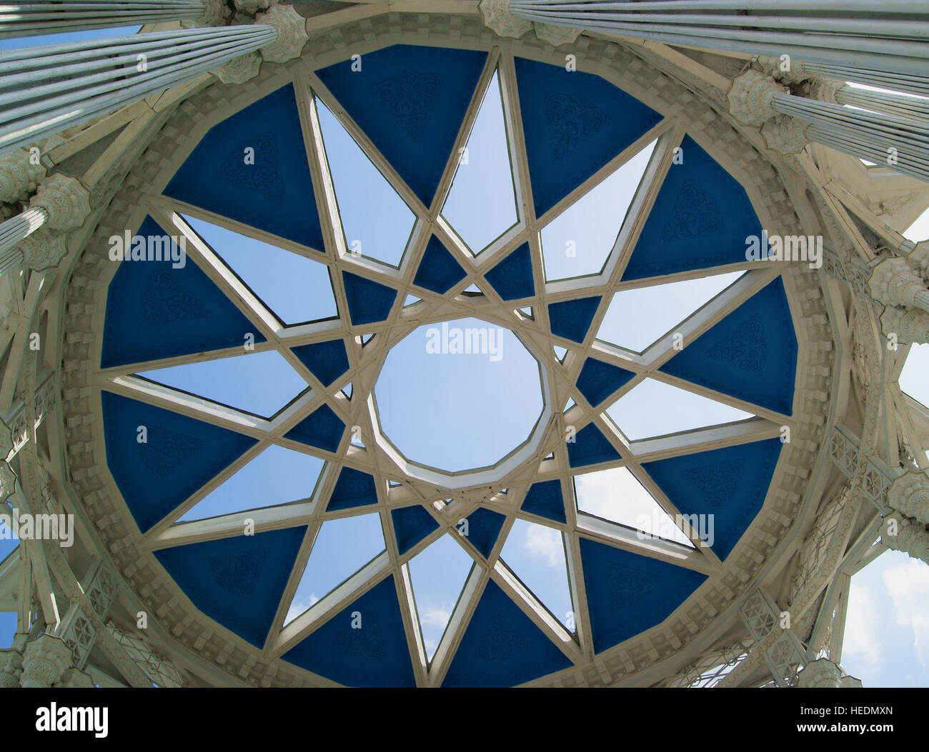 Columns and circle on top, vintage arch in Moscow, Russia Stock Photo ...