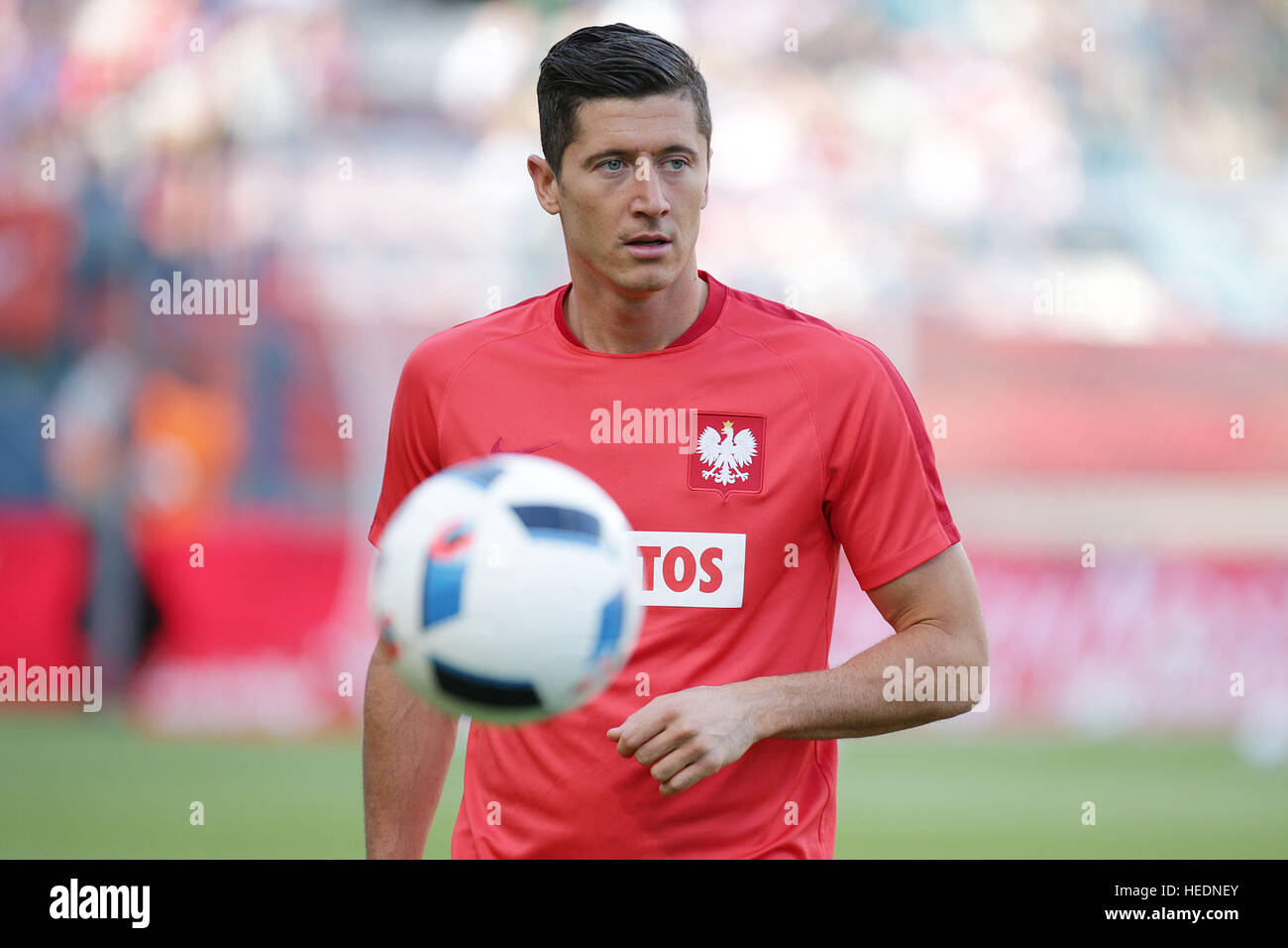 KRAKOW, POLAND - June 06, 2016: Inernational Friendly football game ...