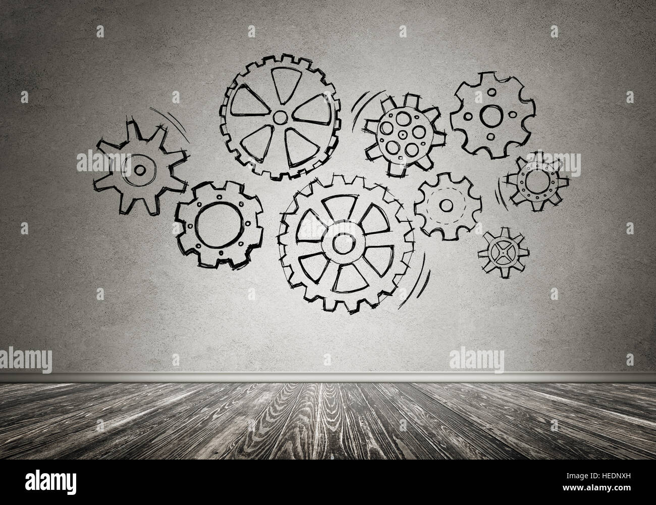 Gear mechanism as teamwork concept Stock Photo - Alamy