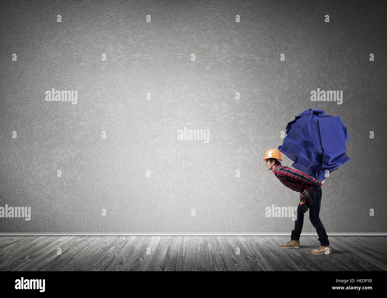 Engineer man carry load Stock Photo - Alamy