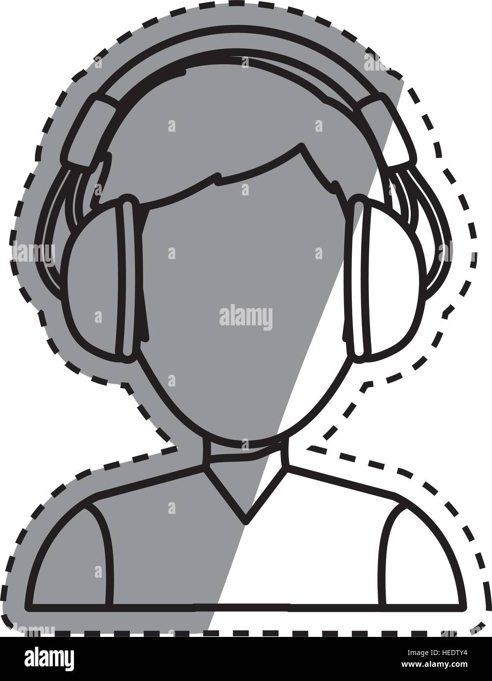 Young person with headphones icon vector illustration graphic Stock ...