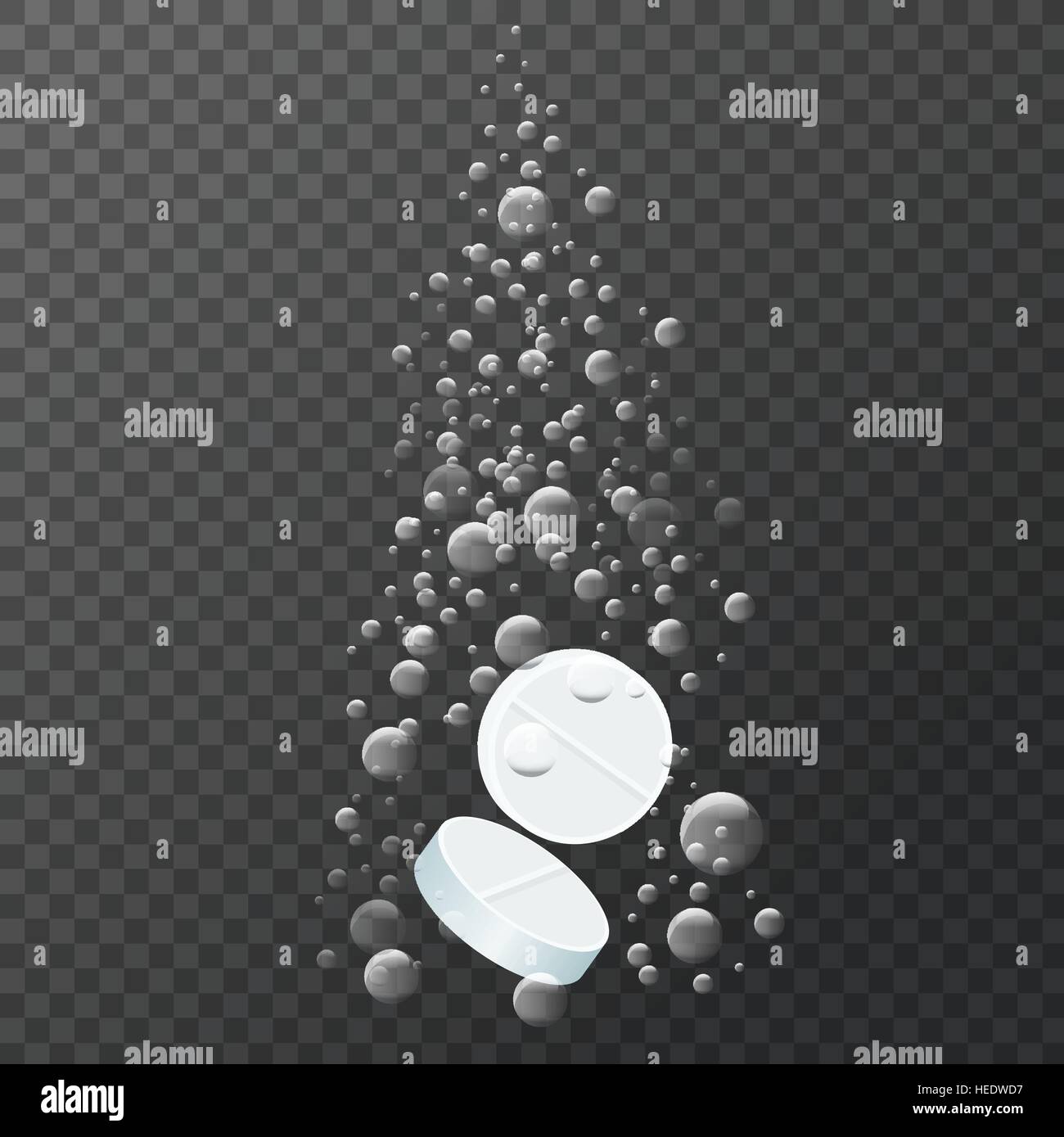 Soluble drug with fizzy trace isolated on transparent background Stock ...