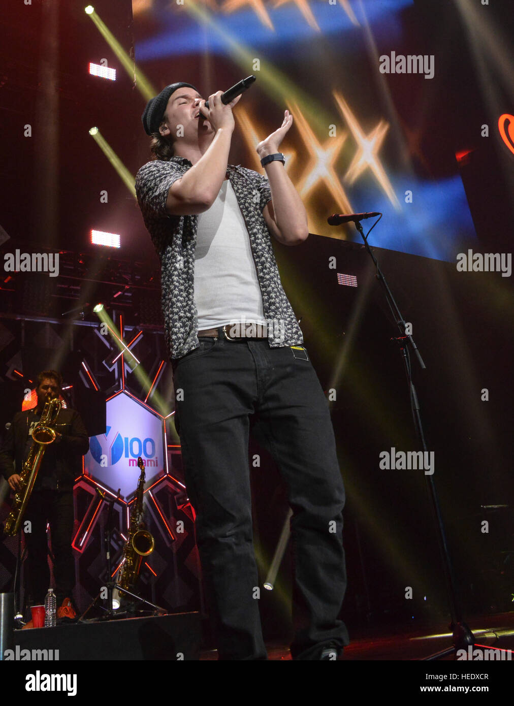 Singer Lukas Forchhamme of Lukas Graham performing at the Y100 ...