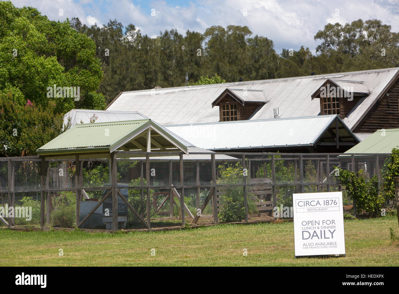 Circa 1876, a restaurant in the Hunter valley wine region of New south ...