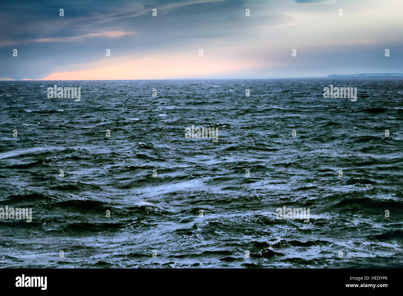 Kara sea (basin of Arctic ocean) in high Arctic (Novaya Zemlya ...