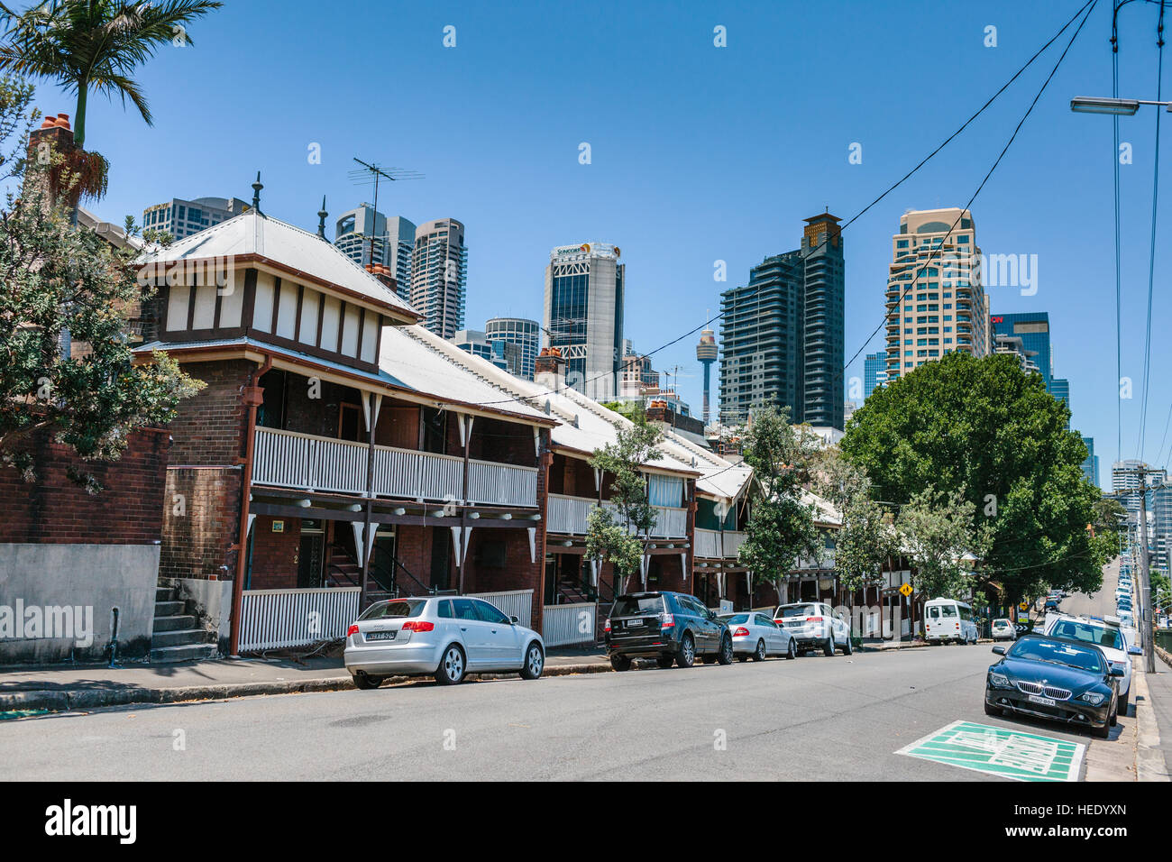 High Street, Millers Point, The Rocks in Sydney is lined with terraced ...