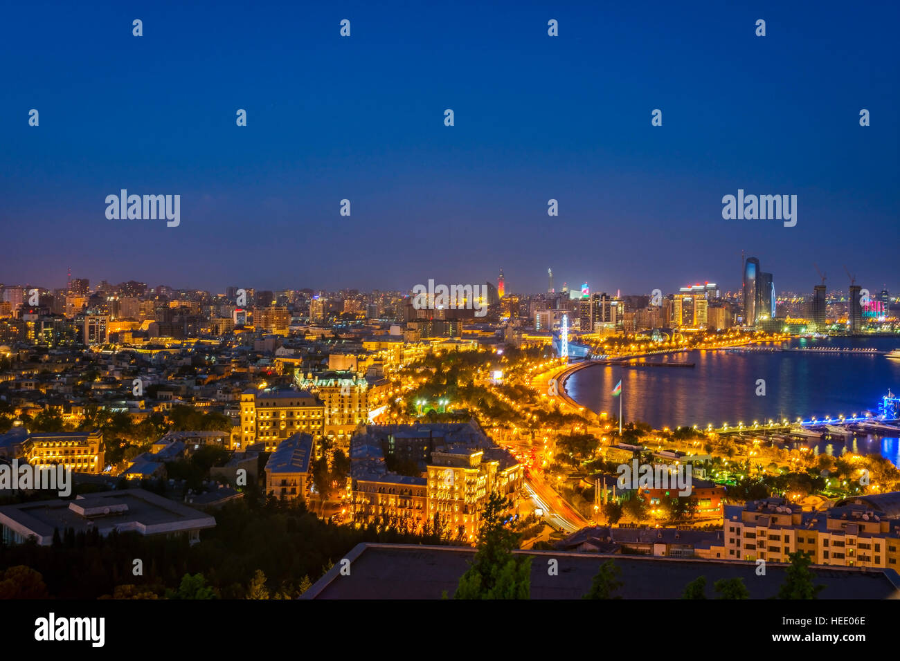 Night view city baku azerbaijan hi-res stock photography and images - Alamy