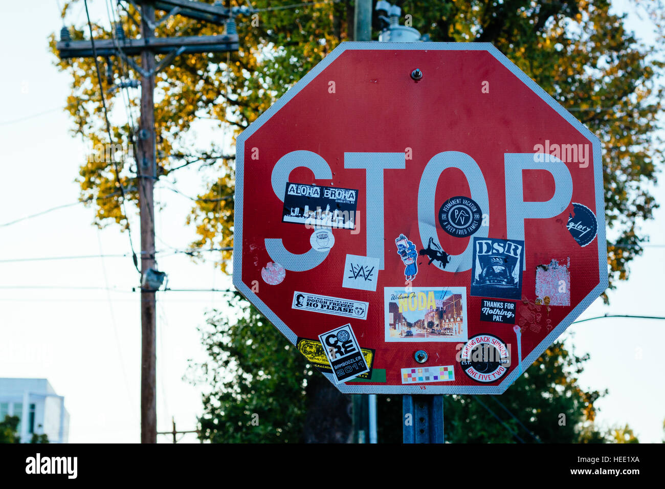 Sign with stickers hi-res stock photography and images - Alamy