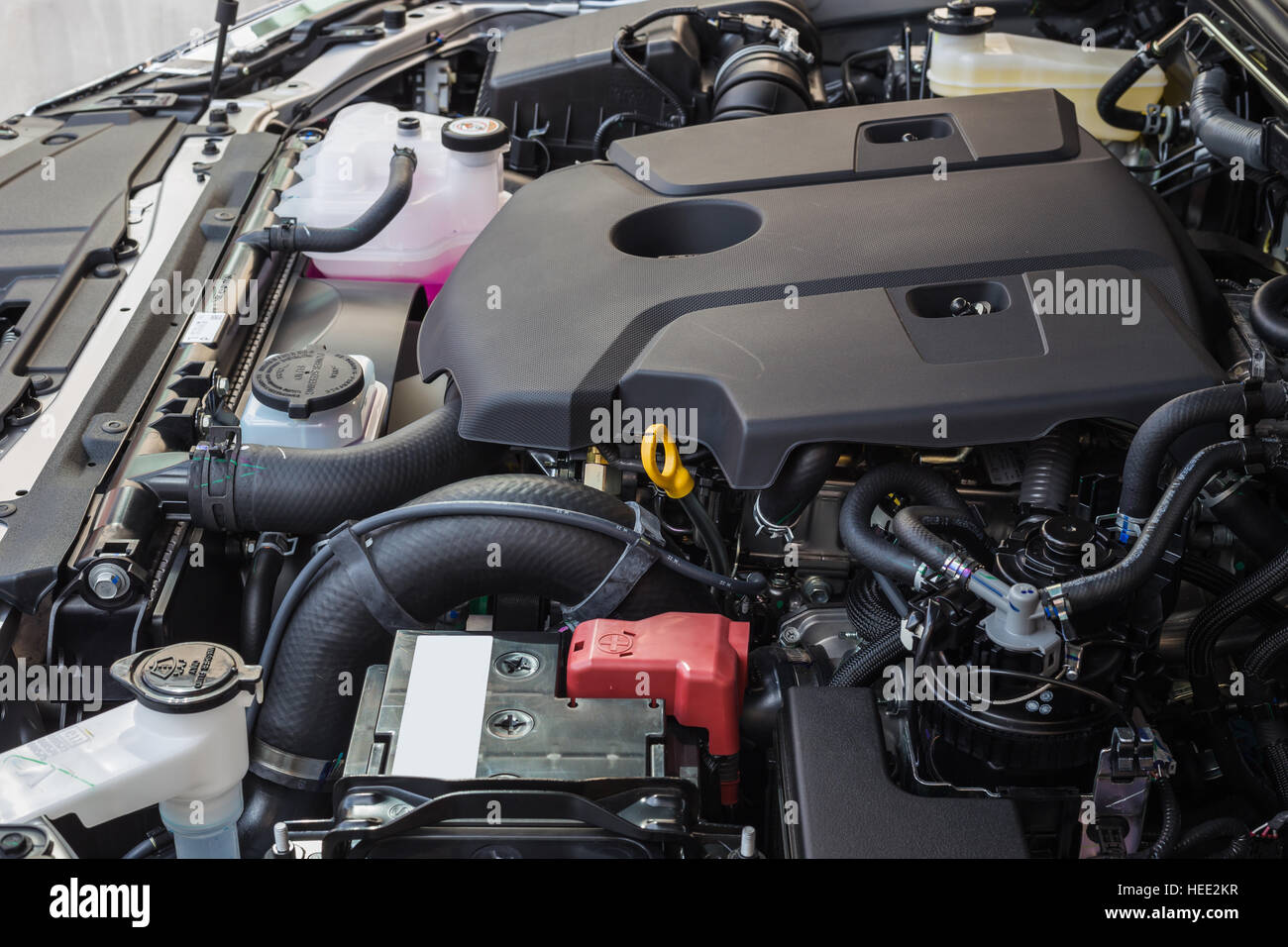Close up detail of new diesel car engine Stock Photo - Alamy