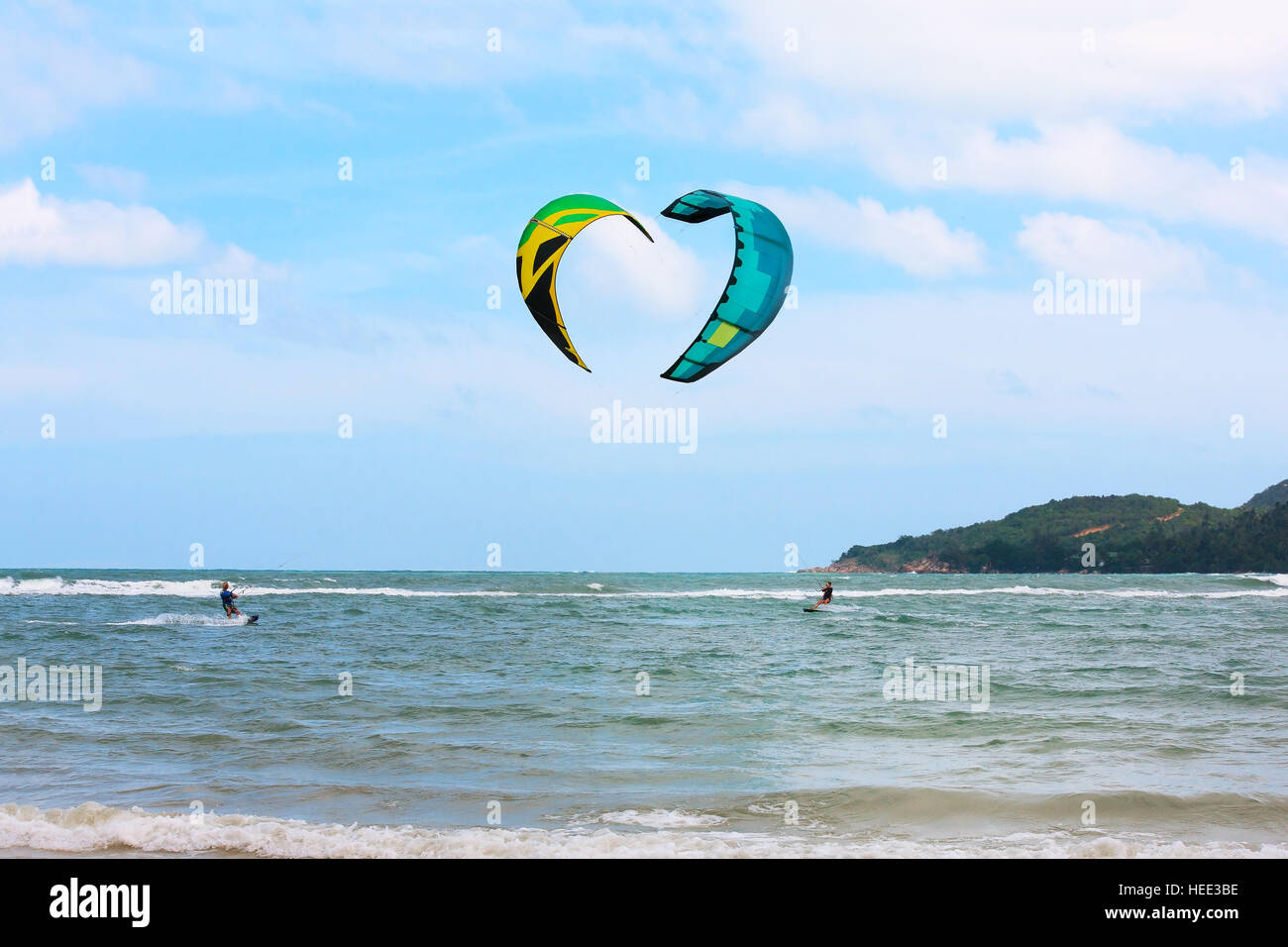Kite Boarding, Fun in the ocean, Extreme Sport Stock Photo - Alamy