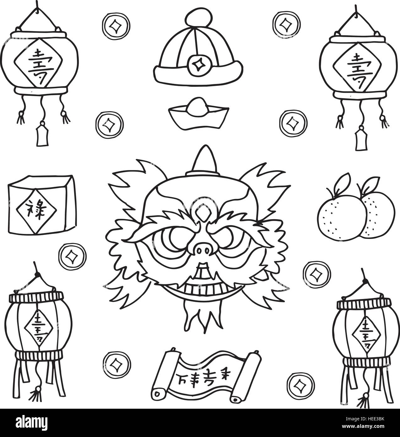 Vector illustration of Chinese New Year object Stock Vector Image & Art ...