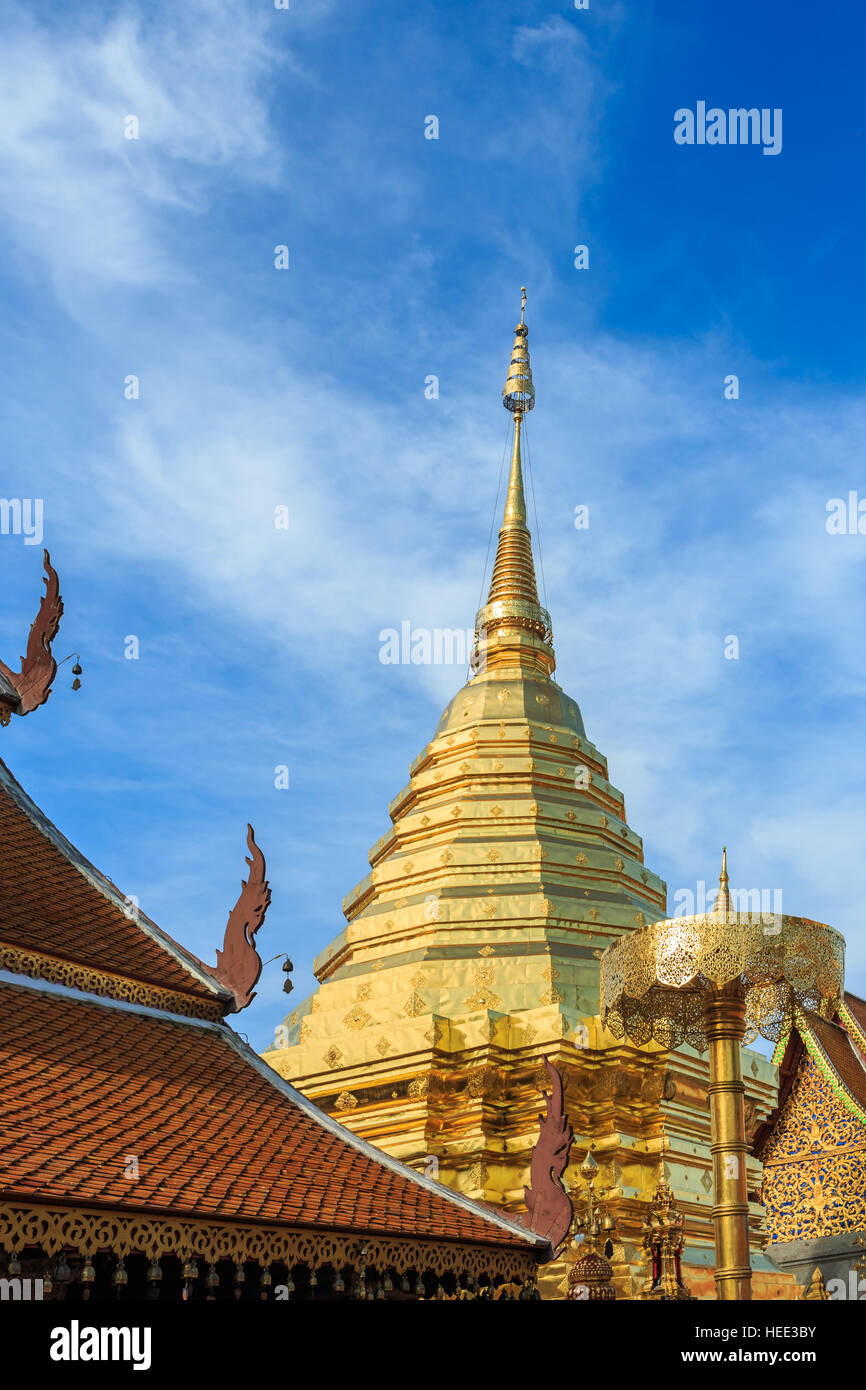 Wat Doi Suthep temple, Landscape of beautiful temple in Chiang Mai ...