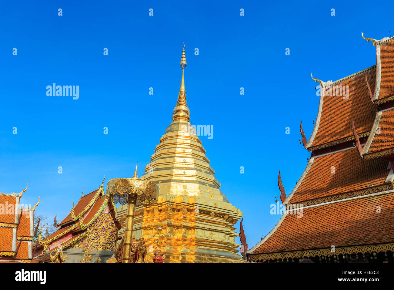 Wat Doi Suthep temple, Landscape of beautiful temple in Chiang Mai ...