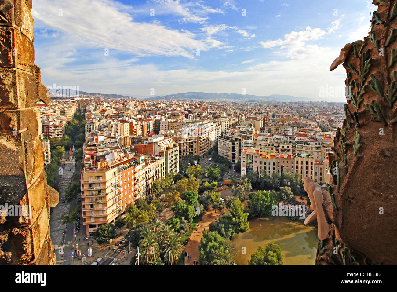 View of Barcelona from the La Sagrada Familia Stock Photo - Alamy