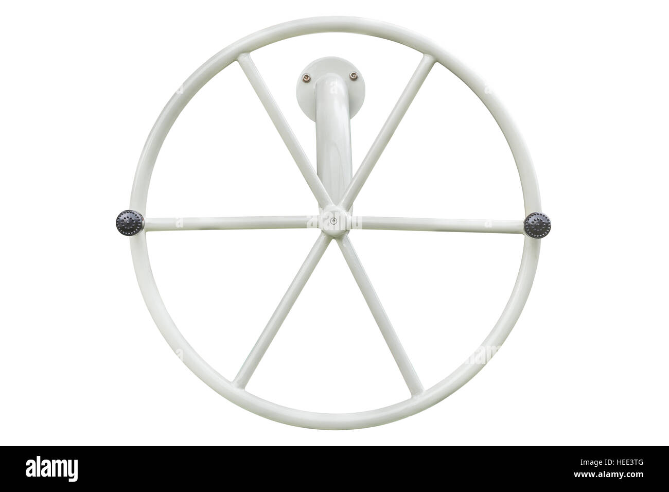 "Big Wheel" Outdoor exercise equipment at public park isolated on white ...