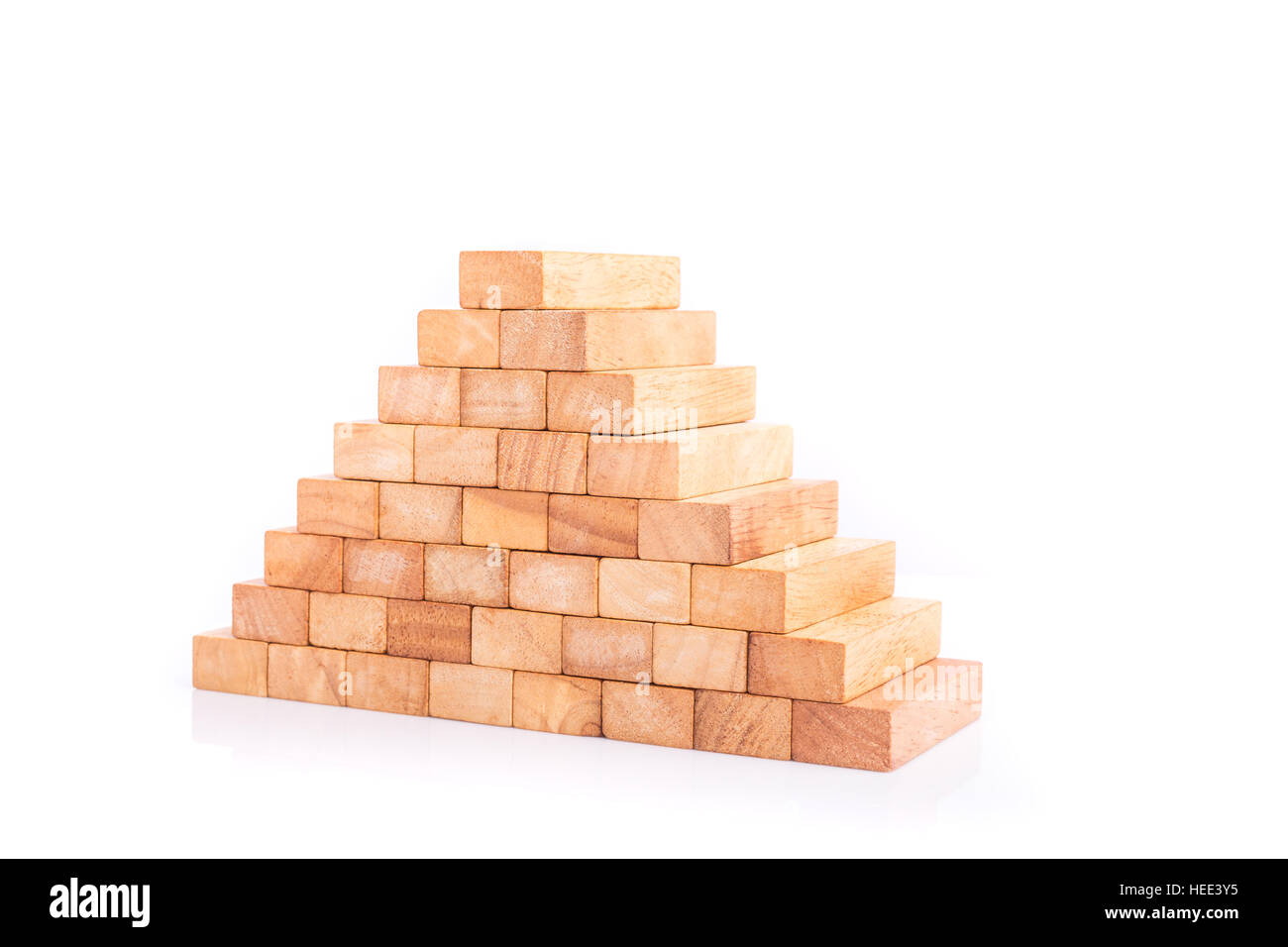 Stack of wooden block tower game children isolated on white background ...