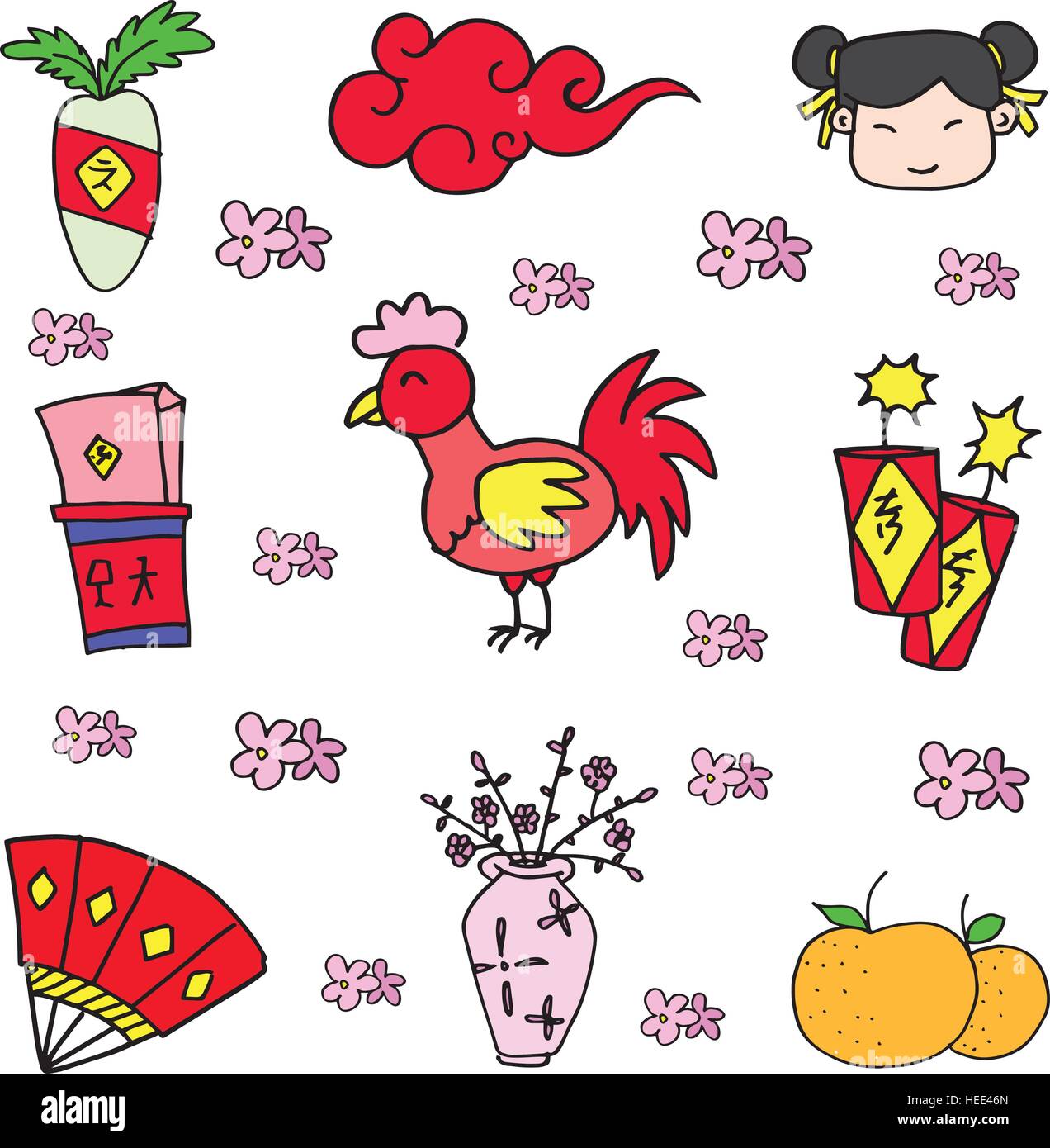 Illustration chinese new year doodles hi-res stock photography and ...