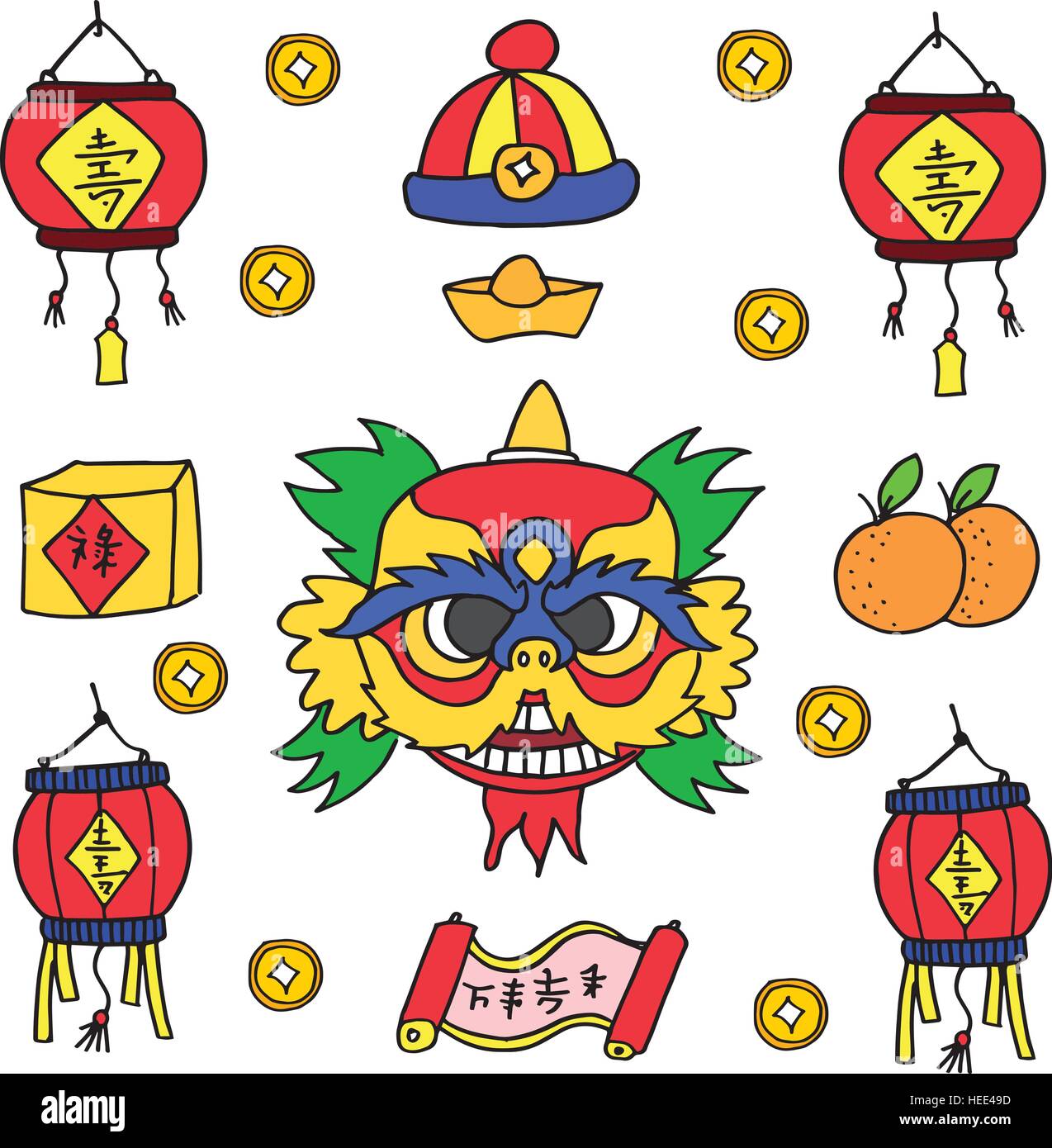 Illustration of Chinese element doodles Stock Vector Image & Art - Alamy