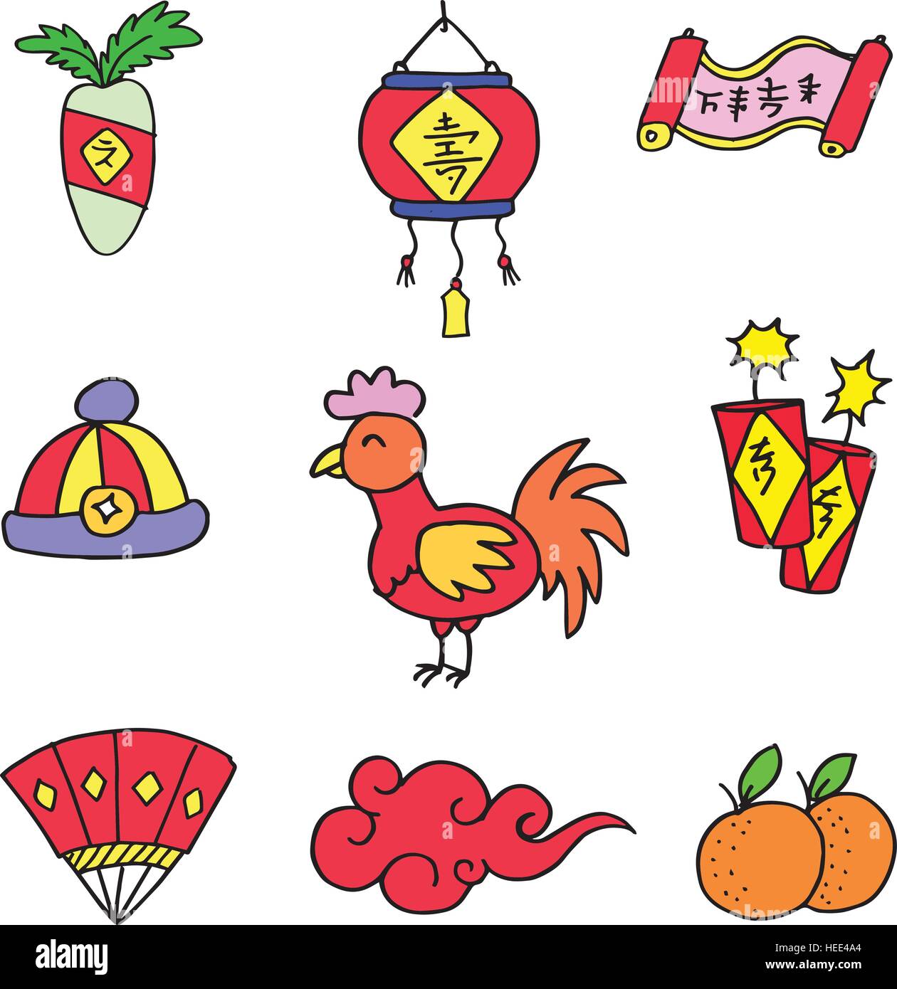 Illustration chinese new year doodles hi-res stock photography and ...