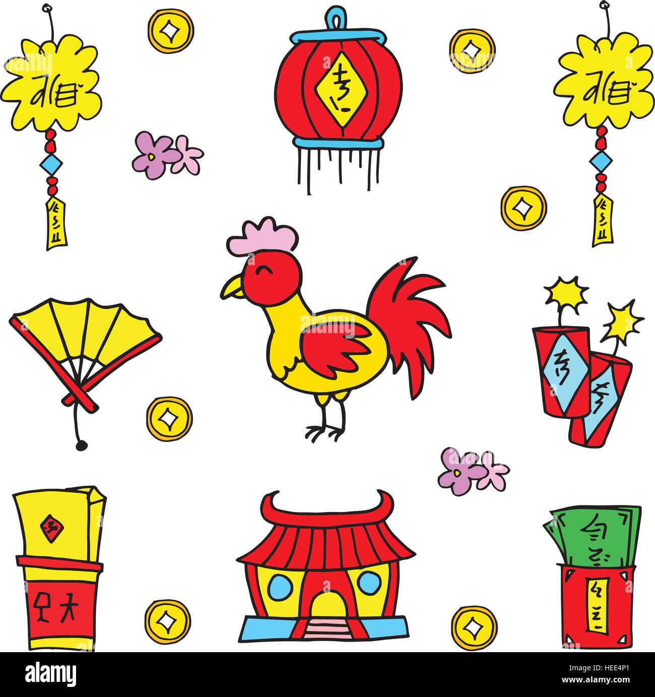 Chinese New Year element of doodles Stock Vector Image & Art - Alamy