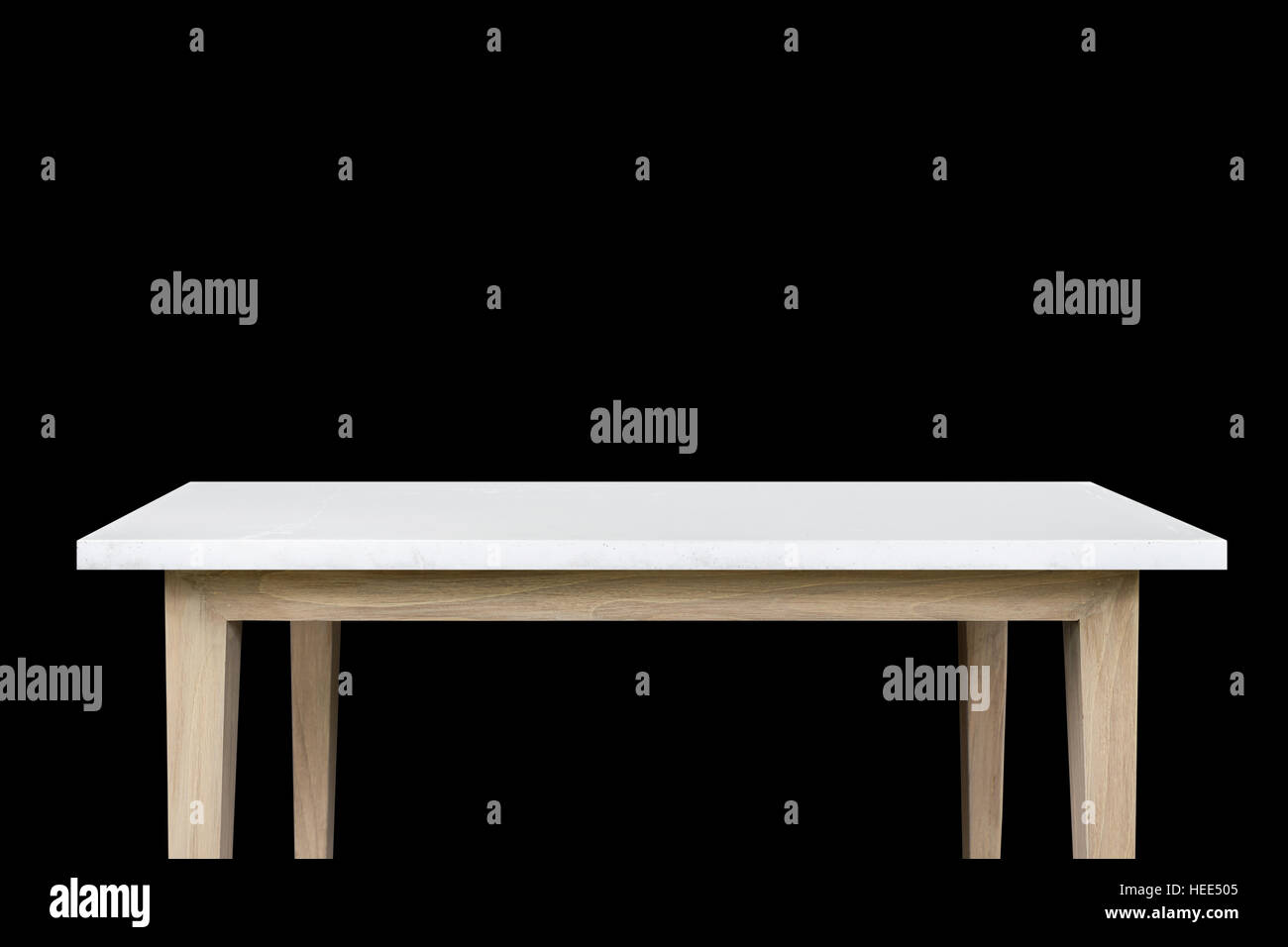 Empty top of granite stone table isolated on white background. For ...